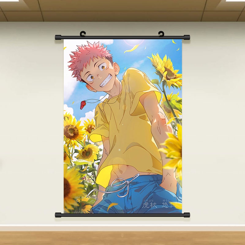 Jujutsu Kaisen Yuji Itadori Kugisaki Anime HD Poster Fabric Wall Scroll ...