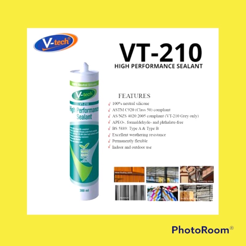 V-tech VT-210 High Performance Sealant (100% Neutral Silicone Sealan) (300ml) | Shopee Malaysia