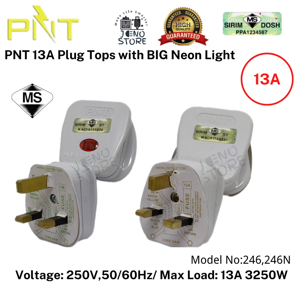 SUM & PNT 5A/13A/15A Plug top (Malaysia, India,Singapore) with Sirim ...