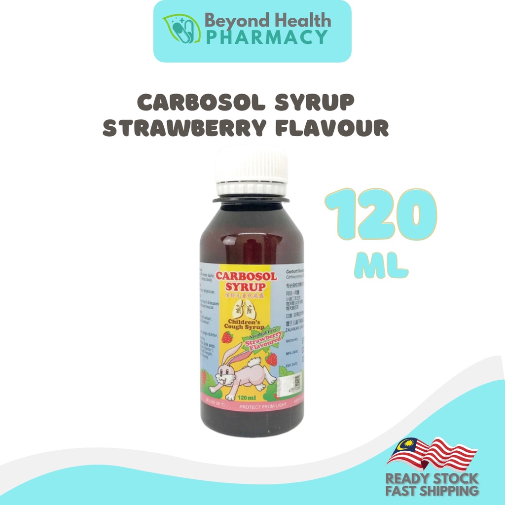 CARBOSOL SYRUP 120ML STRAWBERRY FLAVOUR UNTUK PECAH KAHAK | Shopee Malaysia