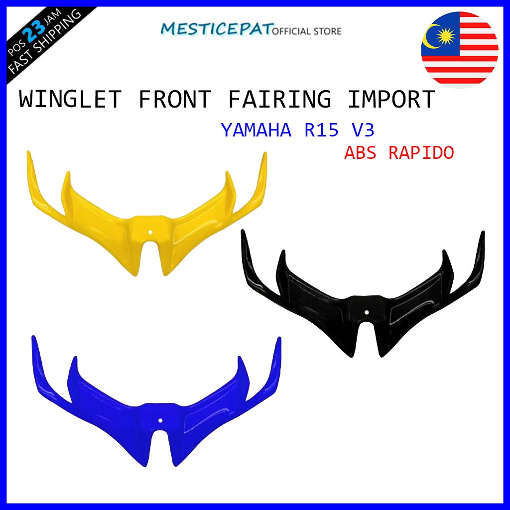 YAMAHA R15 V3 WINGLET FRONT FAIRING IMPORT ABS RAPIDO | Shopee Malaysia