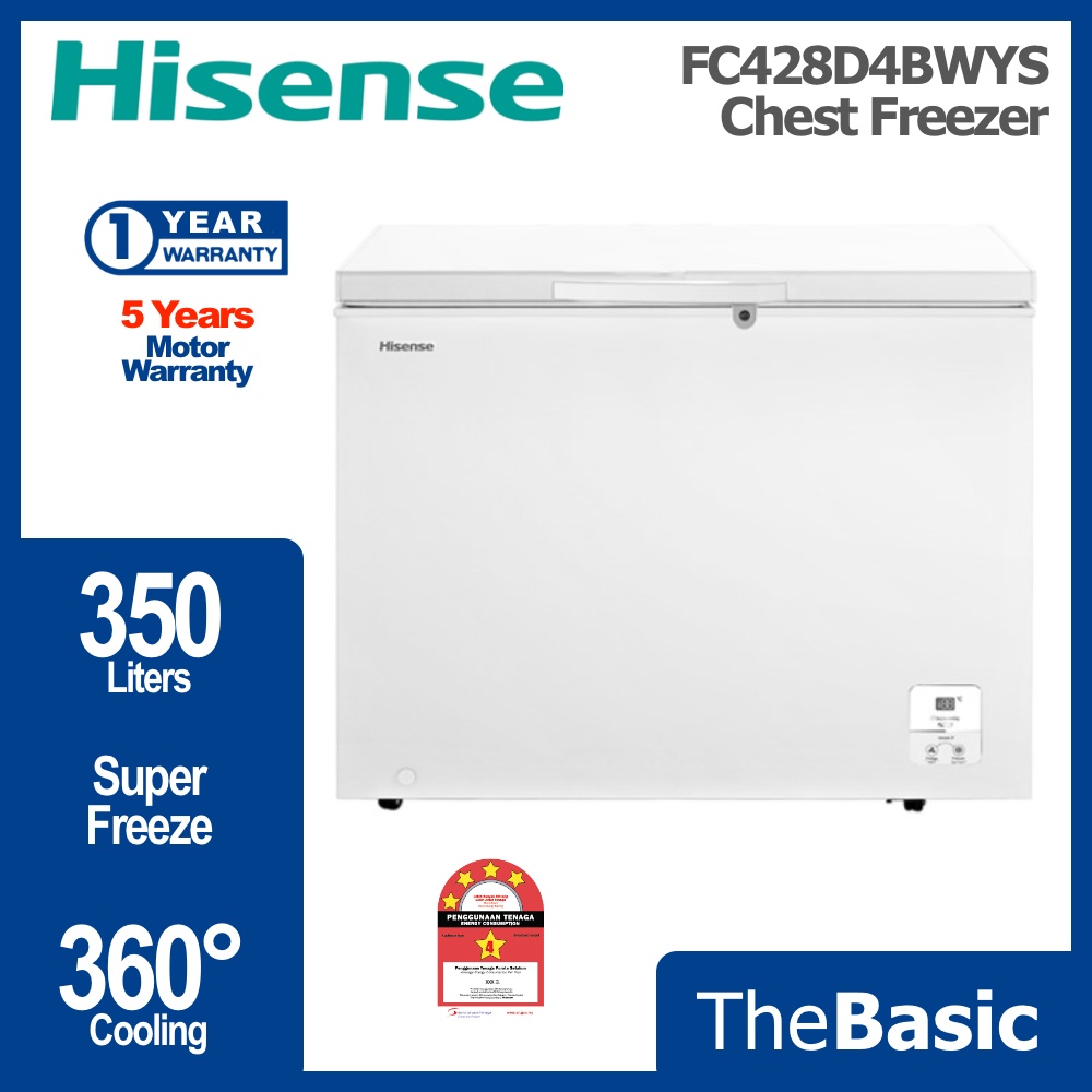 HISENSE 8-in-1 Super Freeze 350L Chest Freezer (FC428D4BWYS , FC428 ...