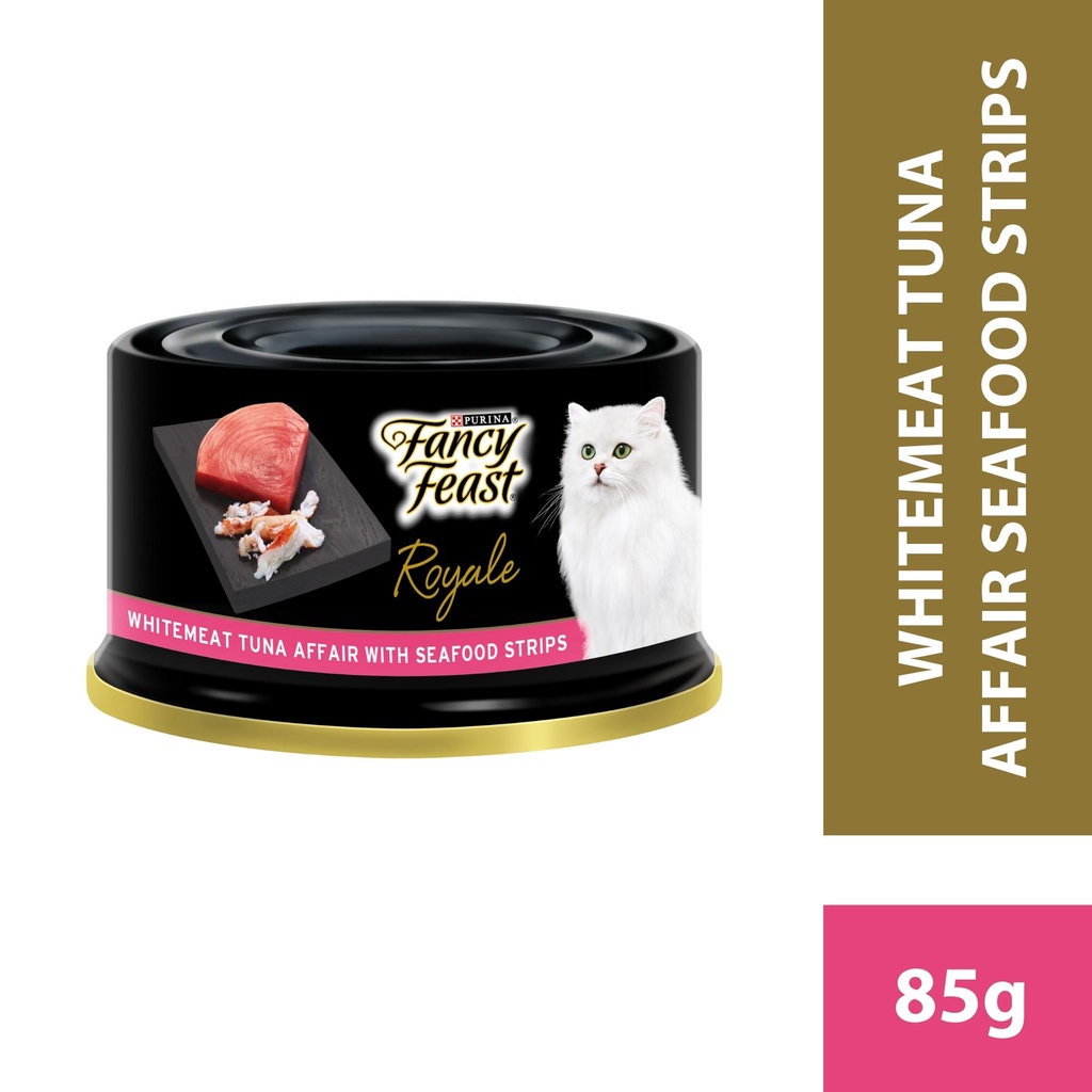 PURINA Fancy Feast Royale White Meat Tuna Affair Seafood Strips Wet Cat ...