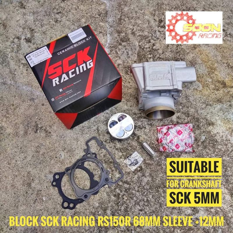SCK RACING RS RSX BLOCK RACING 68MM CERAMIC SLEEVE +12MM HONDA RS150R RSX150 | Shopee Malaysia