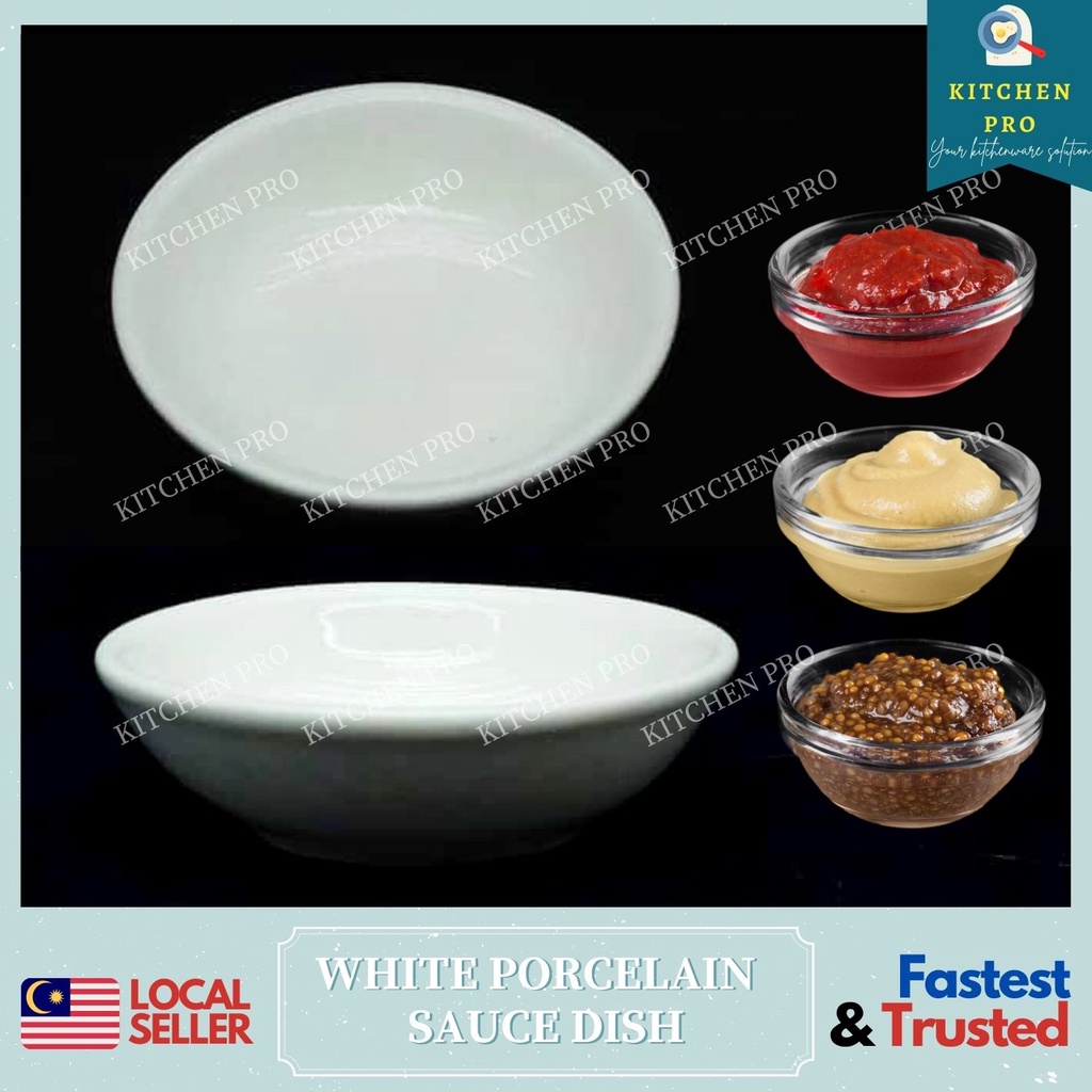 𝐊𝐈𝐓𝐂𝐇𝐄𝐍 𝐏𝐑𝐎 | White Porcelain Sauce Dish Plate / Mini Dessert Plate ...