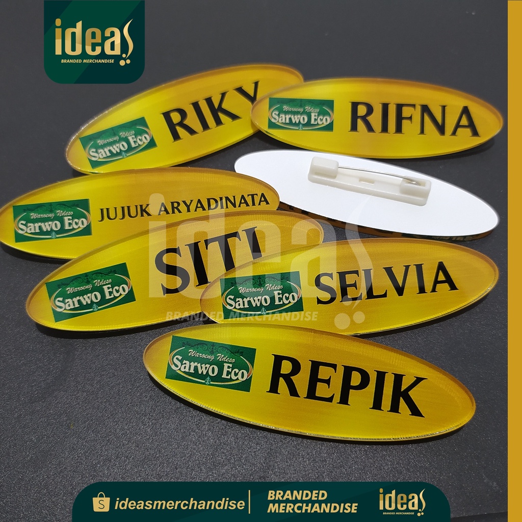 Acrylic Name Tags Safety Pins and Magnets / UV Print | Shopee Malaysia