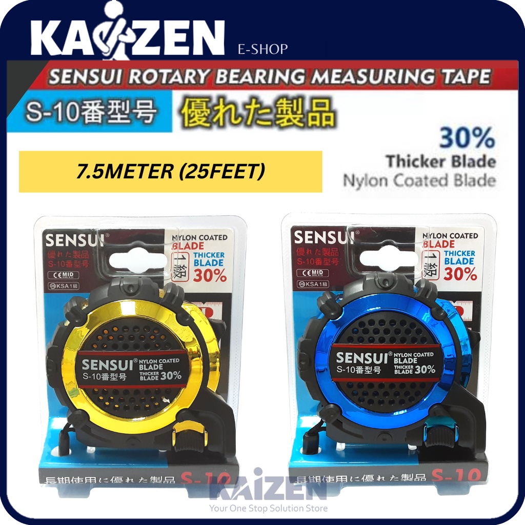 SENSUI S10 7.5m/25Ft Rotary Bearing Measuring Tape - Nylon Coated Blade ...