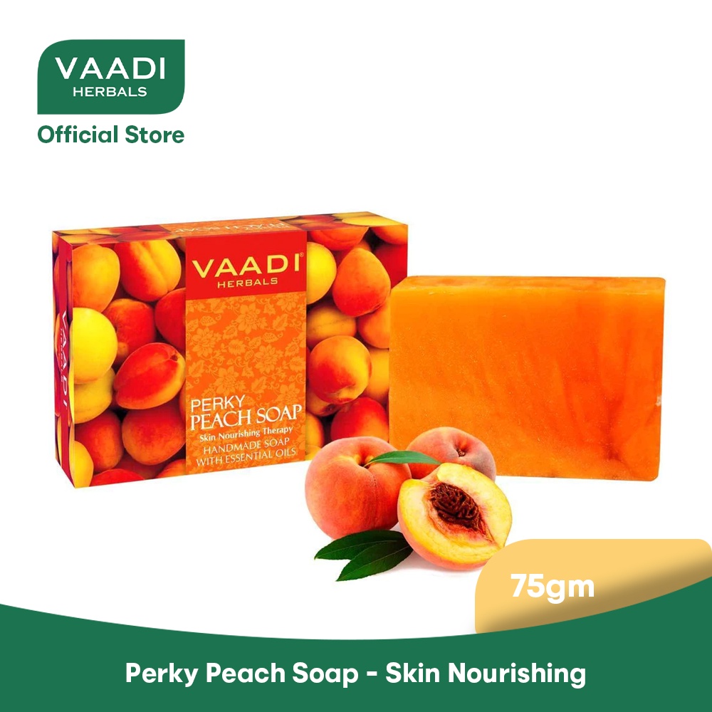 VAADI HERBALS Perky Peach Soap with Almond Oil For Skin Nourishing And ...