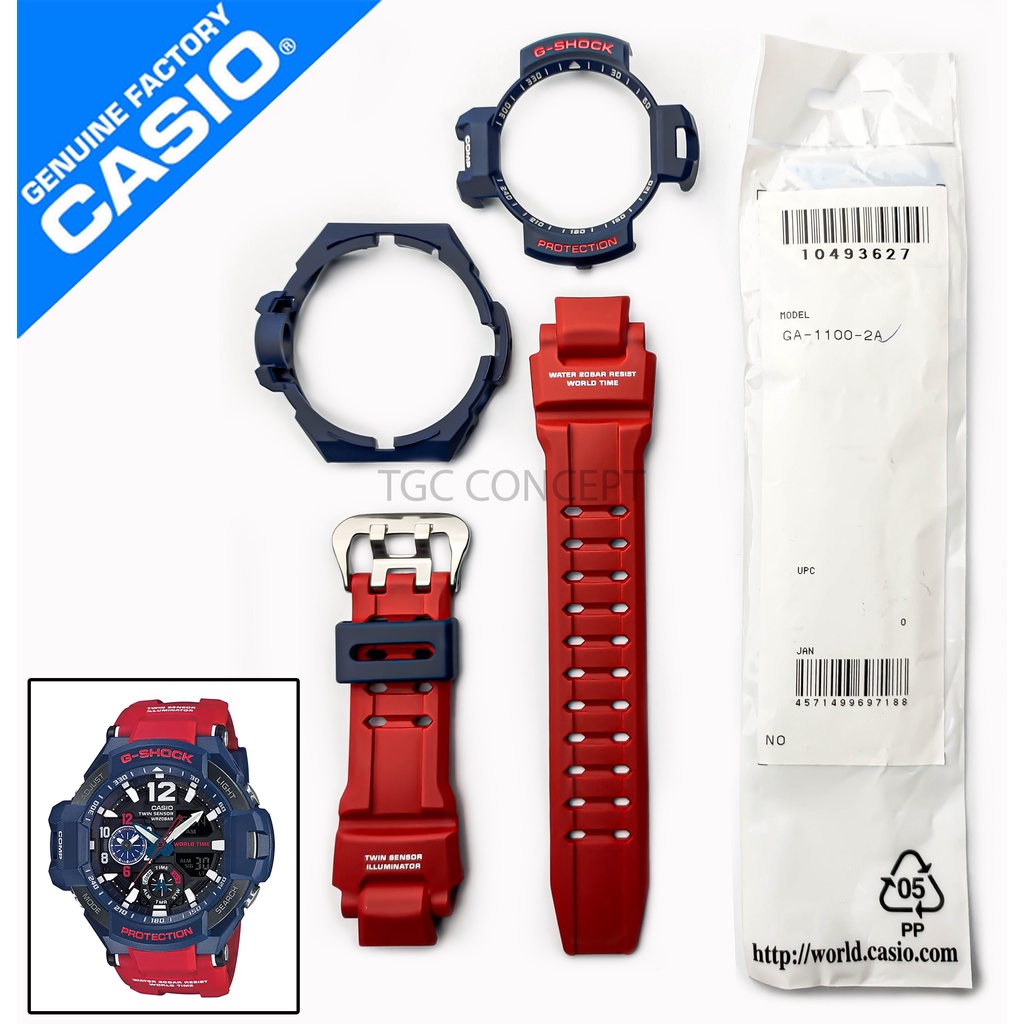 ORIGINAL BAND & BEZEL REPLACEMENT PARTS FOR G-SHOCK WATCH GA-1100-2A ...