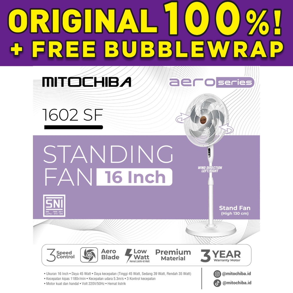Mitochiba Iron Aeroblade Fan Mitochiba 1602 SF 1602SF 1602-SF Standing ...