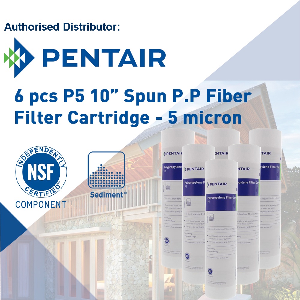 PENTAIR PENTEK P5-10-6 P-Series P5 Spun-Bonded PP Water Filter Replacement Cartridge 6pcs ...