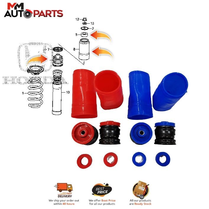 REAR ABSORBER MOUNTING (SILICONE HEAVY DUTY) WITH COVER - HONDA JAZZ ...