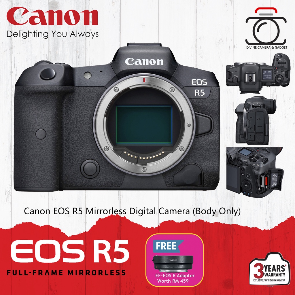Canon EOS R5 Full-Frame Mirrorless Camera with 4K Video, Full-Frame ...