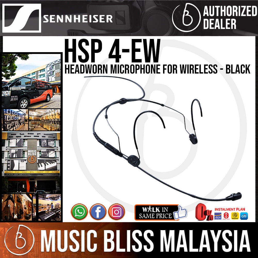 Sennheiser HSP 4-EW-3 Headworn Microphone for Wireless - Black / Beige ...