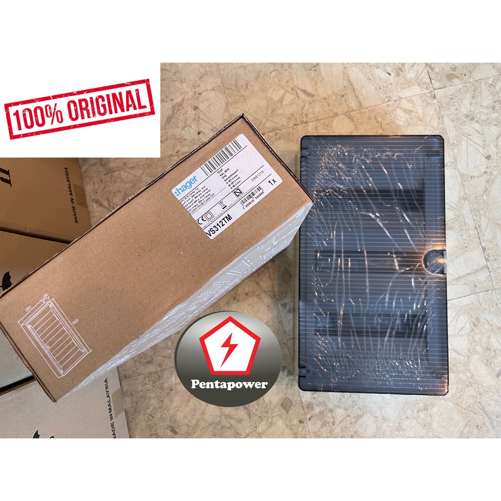 HAGER VS312TM GOLF 3ROW 36WAYS INSULATED PVC ENCLOSURE TRANSPARENT DOOR ...