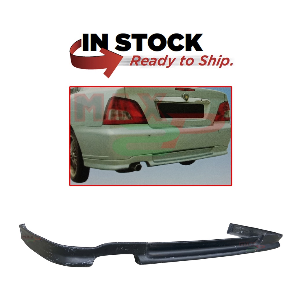 Proton Waja Rear Back Skirt Sporty Style Lower Lip Spoiler Fiberglass ...