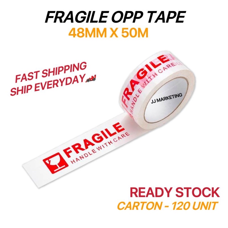 FRAGILE OPP TAPE 48MM X 50M - READY STOCK | Shopee Malaysia