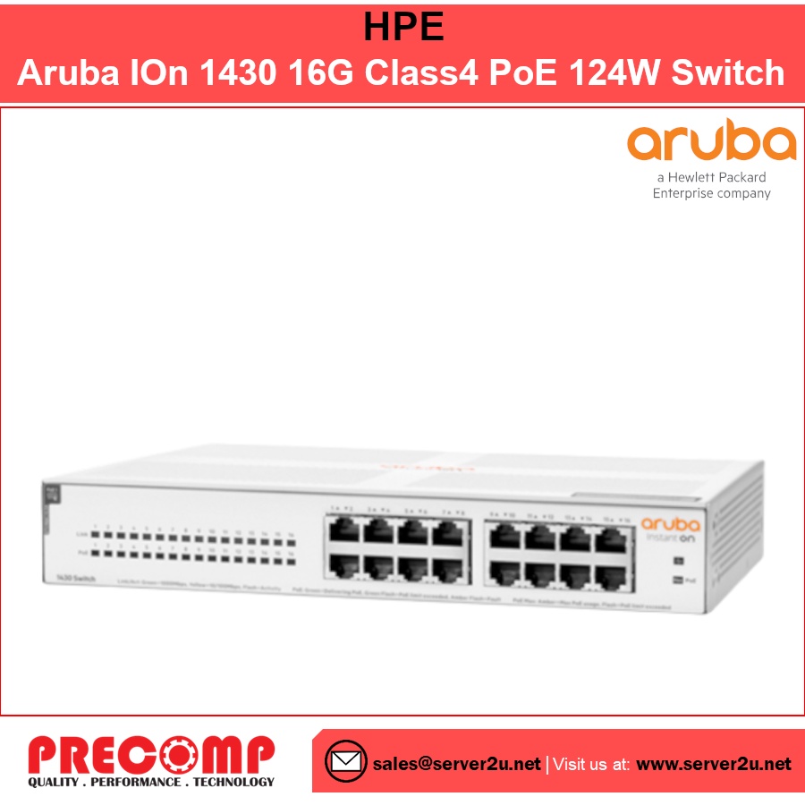 HPE Aruba Instant On 1430 16G Class4 PoE 124W Switch (R8R48A) | Shopee ...