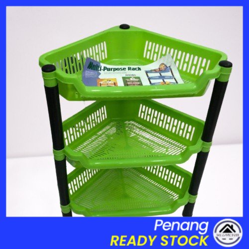 Wecareyou20 2/3/4 Tier Corner Rack Kitchen Organizer Rak Serbaguna Rak ...