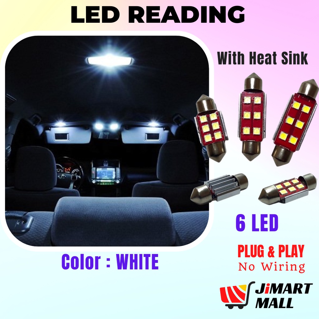12V 6 LED READING LIGHT WHITE Car Interior Dome Light Indoor Boot Trunk ...