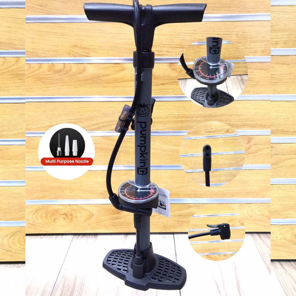 PUMPKING METER PUMP BICYCLE FLOOR AIR PUMP GAUGE HIGH PRESSURE BIKE ...