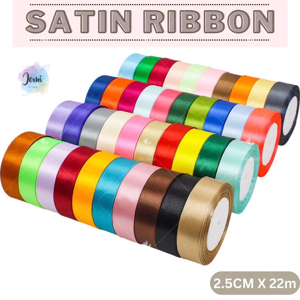 -2.5CM Satin Ribbon DIY Crafts Riben Ribben Satin Organza Gift Flower ...