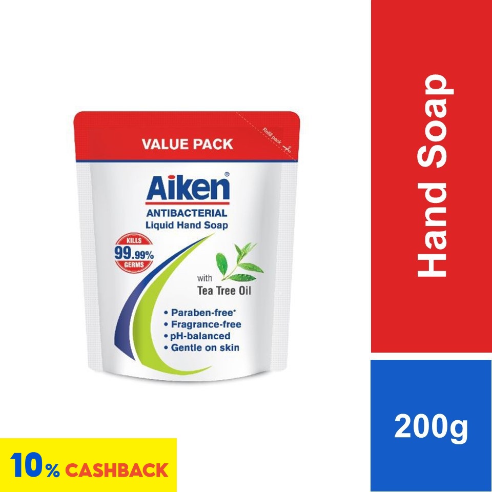 Aiken Tea Tree Oil Antibacterial Hand Soap Pouch 200g | Shopee Malaysia