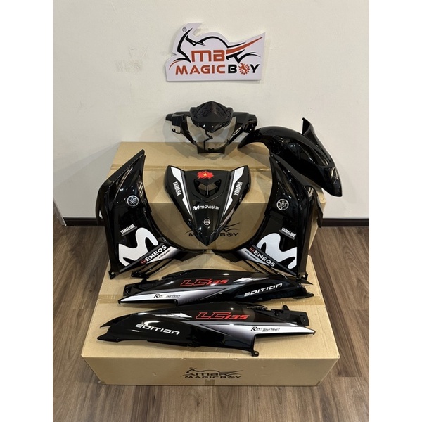 MAGIC BOY COVERSET BODY COVER KIT LC135 V5-V7 | MOVISTAR BLACK | BLACK ...