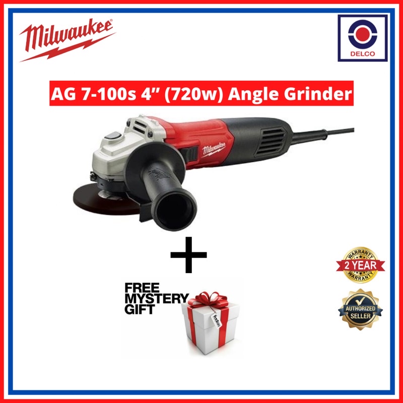 MILWAUKEE AG7-100s 4” Angle Grinder 720w slim angle grinder compact ...