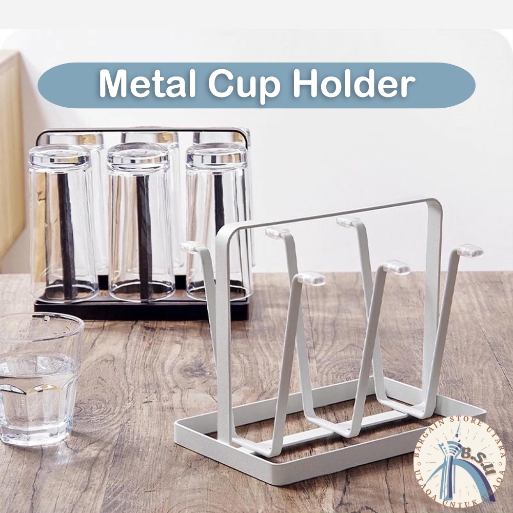 BSU Glass Cup Drying Rack Metal Storage Holder Kitchen for Stylish Home ...