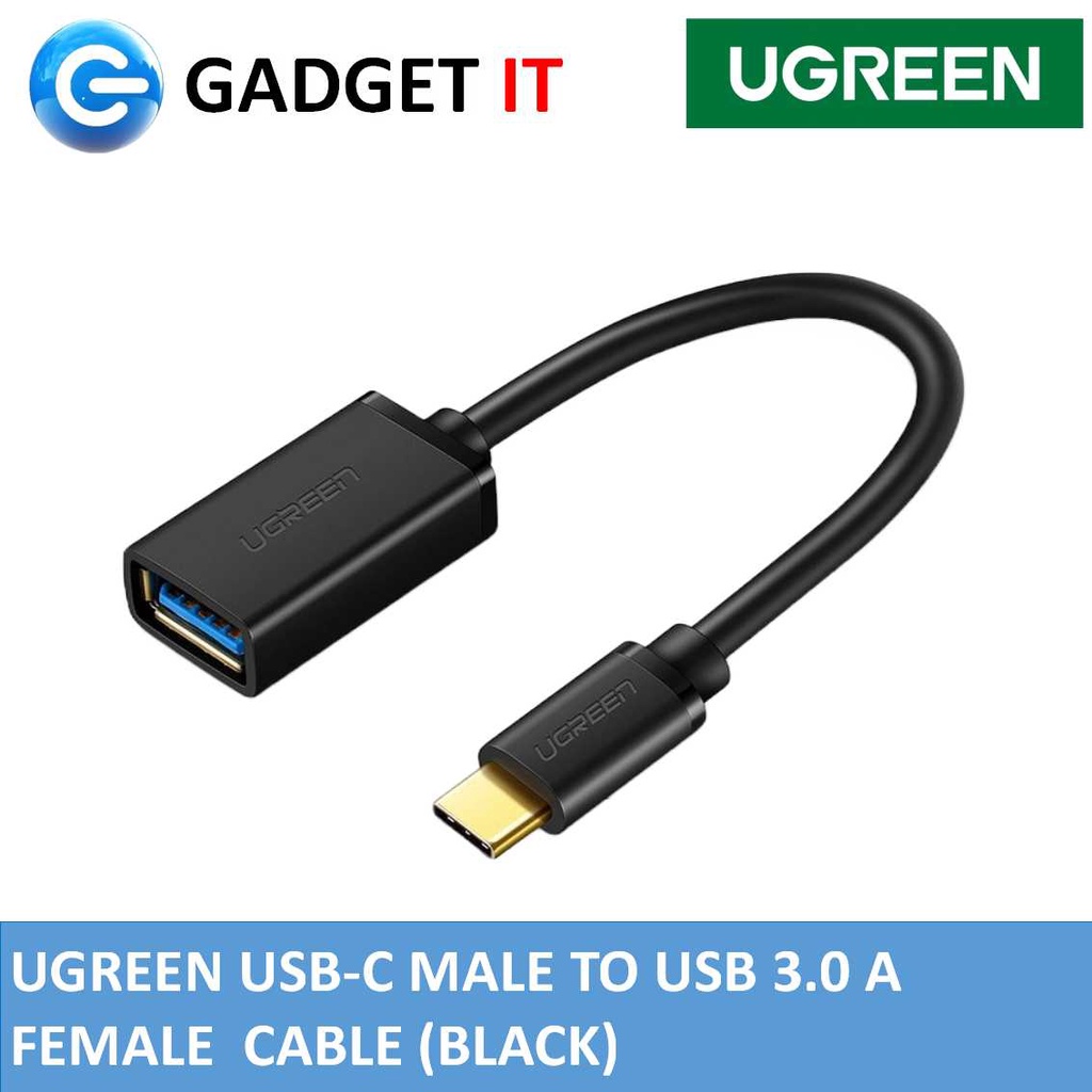 UGREEN USB-C MALE TO USB 3.0 A FEMALE CABLE (BLACK) US154-30701 (OTGADP ...