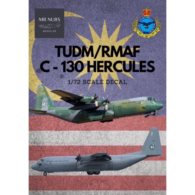 1:144 scale TUDM/RMAF C-130 Hercules Decal | Shopee Malaysia