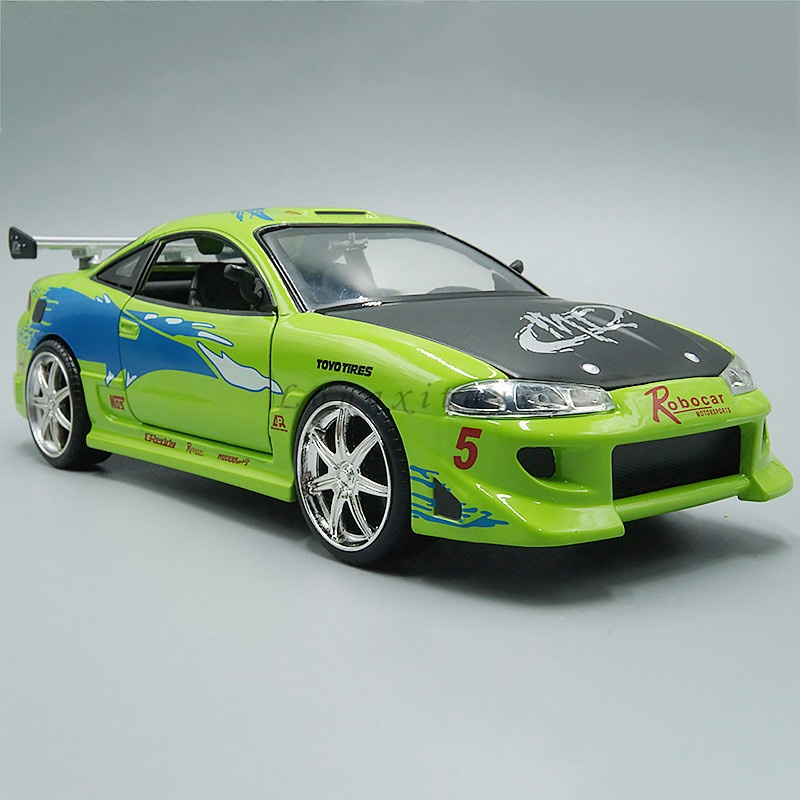 1:24 Diecast Car Model Toy Fast and Furious Brian's Eclipse Miniature ...