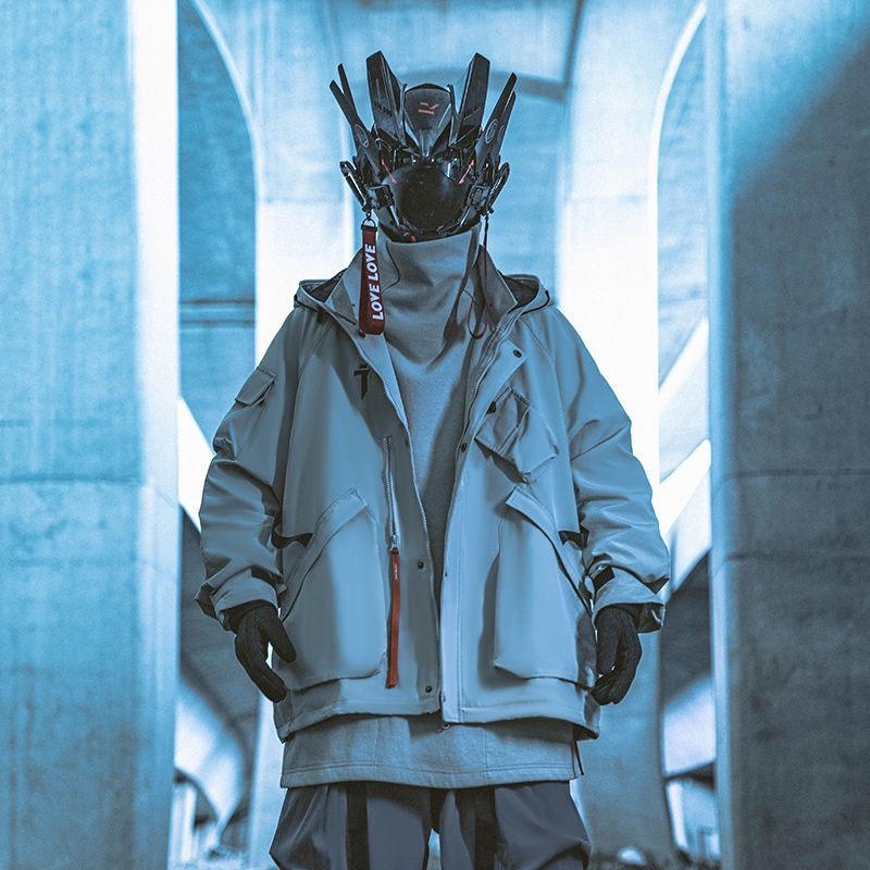 Techwear Cyberpunk Style Jacket Functional Wind New Tide Standing ...