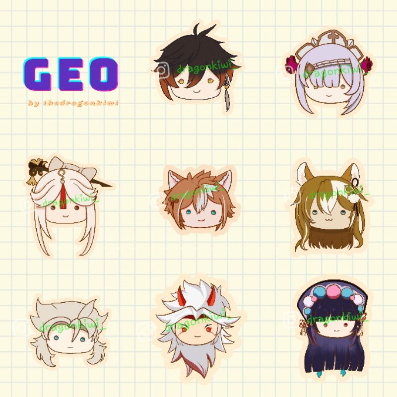 [Genshin Impact] GEO Character Stickers | Shopee Malaysia