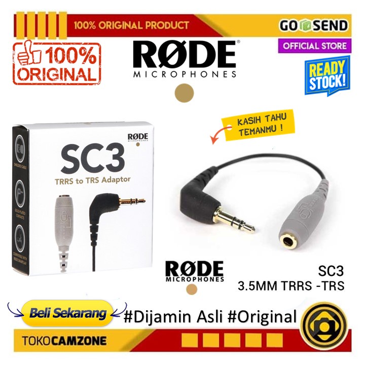 Rode SC3 3.5mm TRRS To TRS Adapter For SmartLav | Shopee Malaysia