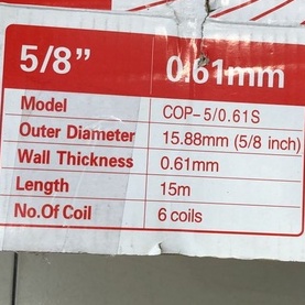 ORIGINAL ACSON COPPER PIPE 0.61MM 1/4 3/8 1/2 5/8 3//4 | Shopee Malaysia