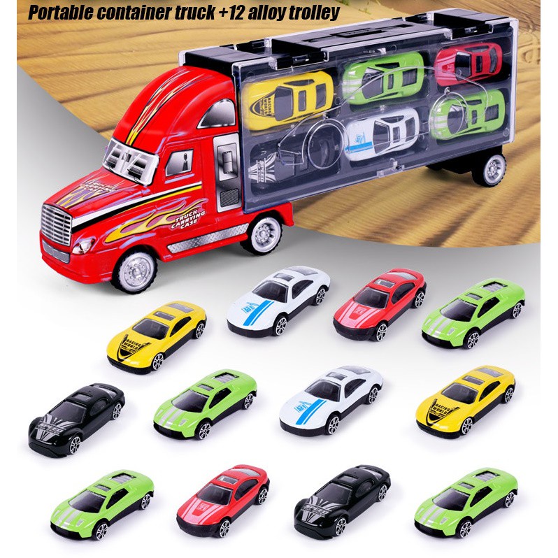 Truck Toy Lorry Cars 12 Alloy Car Model For Kids Toy Lorry With Car ...