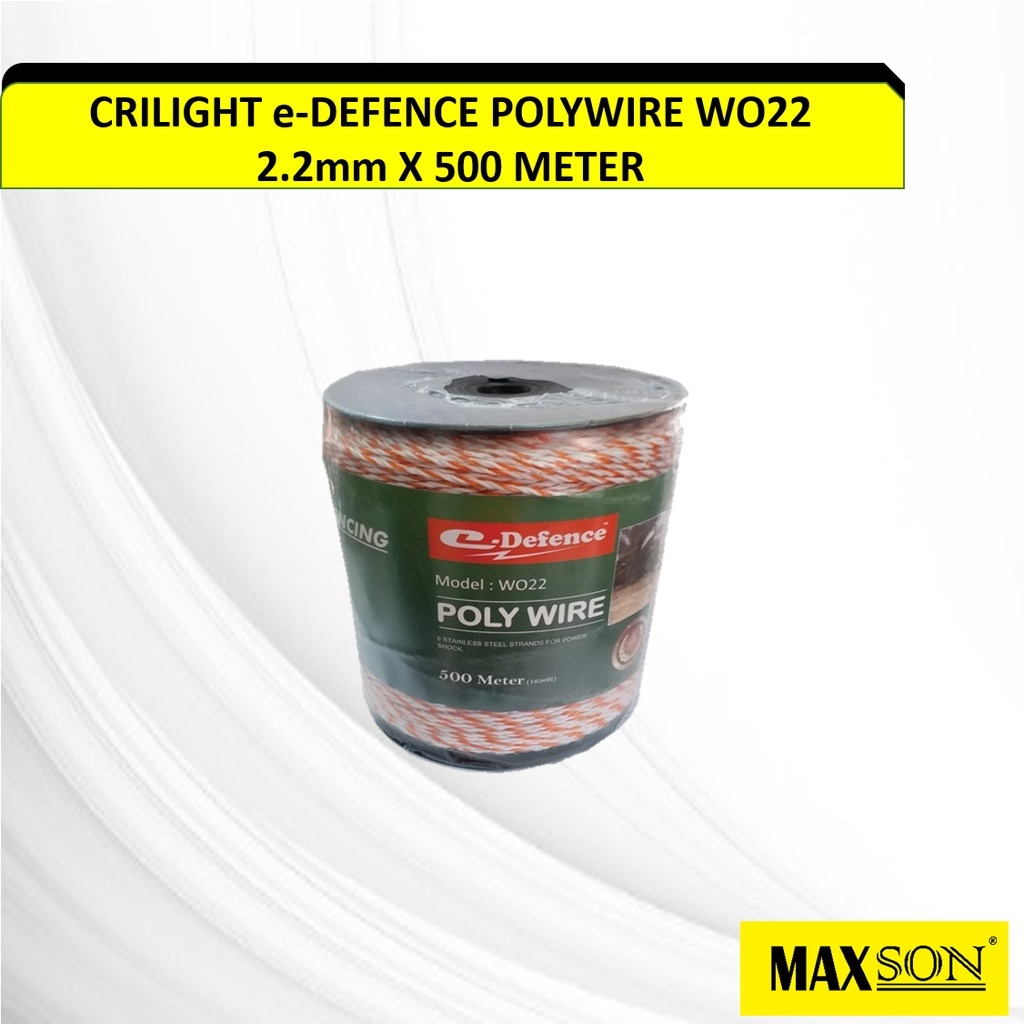 Crilight E-Defence Poly Wire (500M) WO22 - Red/White (2.2mm x 500m ...