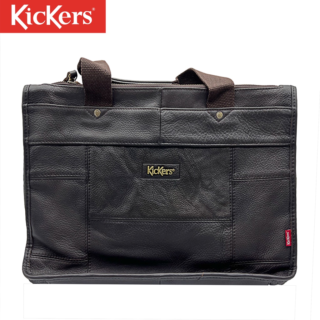 Kickers Genuine Leather Crossbody Document Bag With Handles #KIC-S ...
