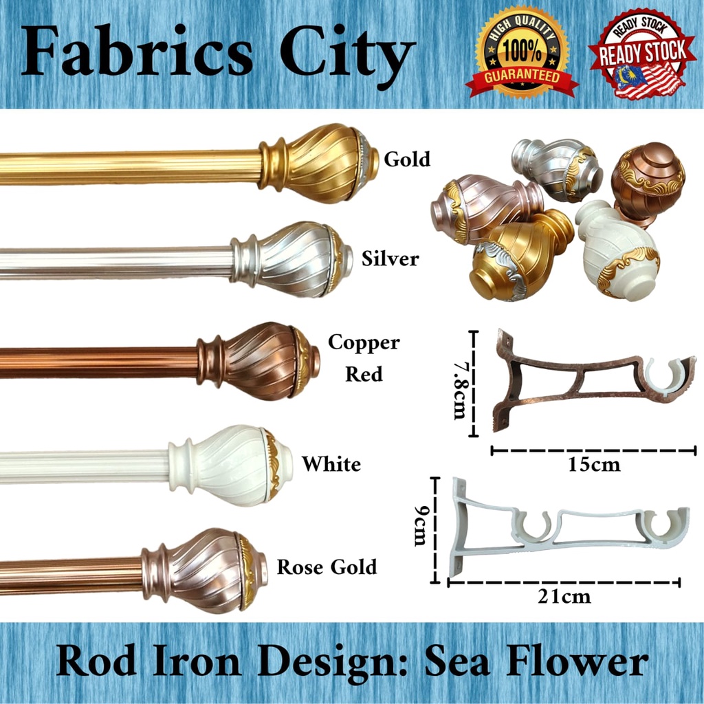 28mm Rod Langsir / Luxe Curtain Rod / Curtain Rod Iron / Single Layer ...