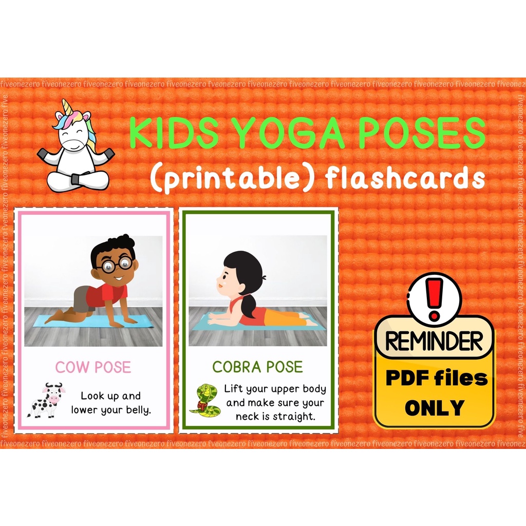 [PDF Softcopy] Kids yoga poses flashcards, kids yoga cards, fun games ...