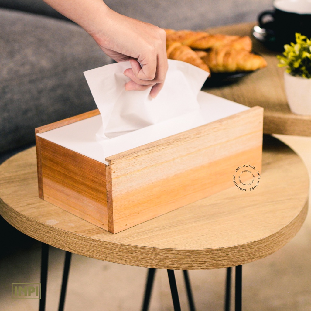 KAYU Inpi - Minimalist Wooden Tissue Box Tissue Box | Shopee Malaysia