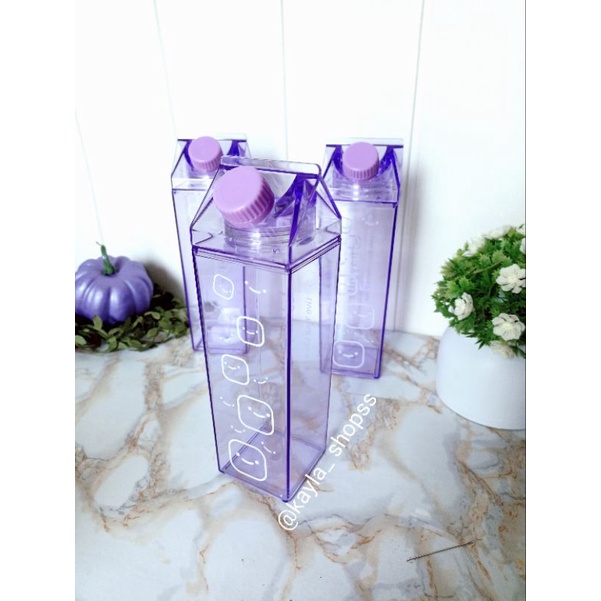 UNGU Purple Water Bottle In The Form Of Purple Milk box | Shopee Malaysia