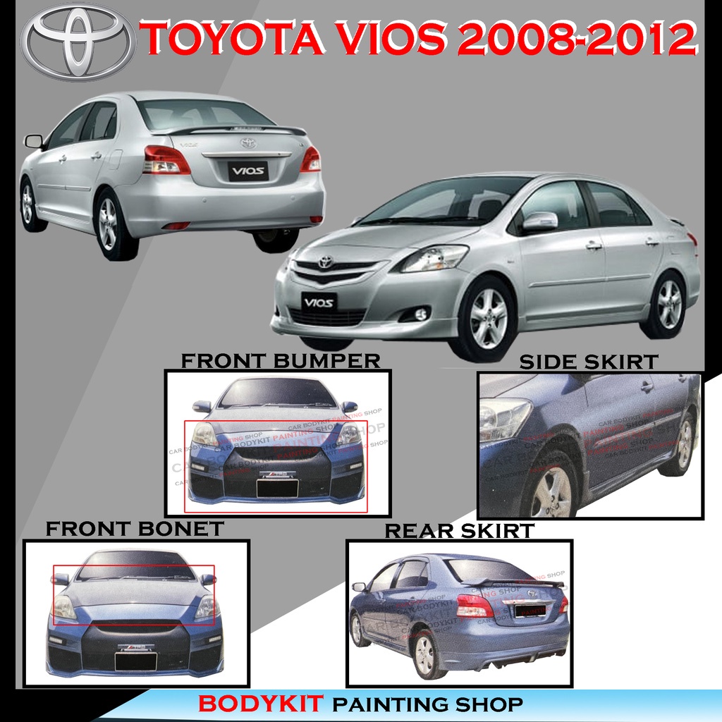 TOYOTA VIOS NCP93 2008-2012 TOMMY KIARA TRD STYLE (FRONT BUMPER ,FRON ...