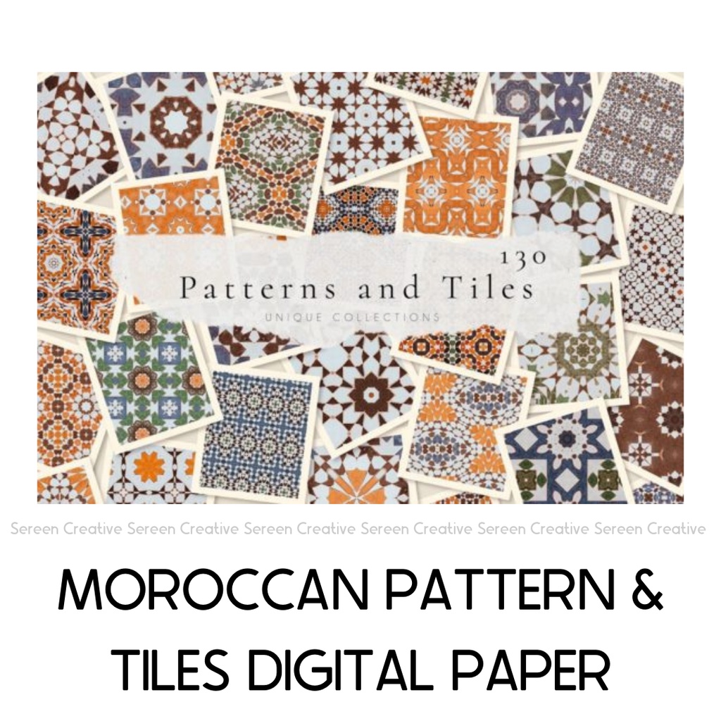 DP55 Moroccan Patterns and Tiles Digital Paper (Scrapbooking ...