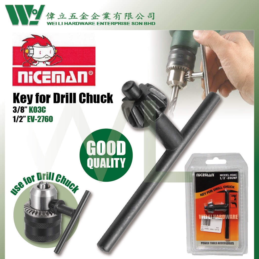 Niceman Key for drill chuck 10mm & 13mm Drill Chuck Key Pembuka Kunci ...