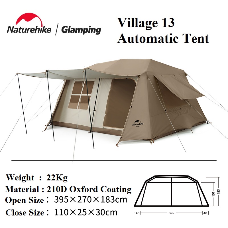 NATUREHIKE Village 13 Instant Up Automatic Tent Camping Glamping ...