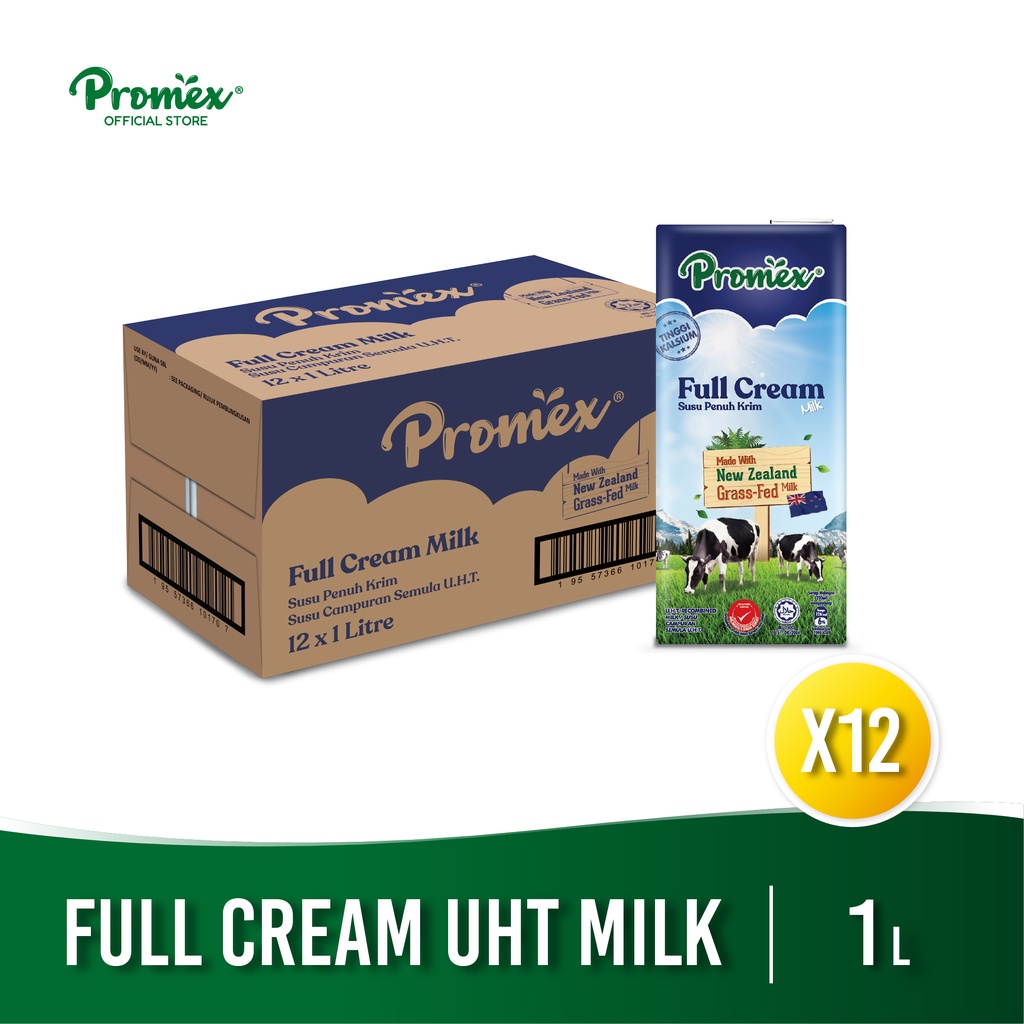 Promex Grass-fed UHT Full Cream Milk (1L) x12 | Shopee Malaysia