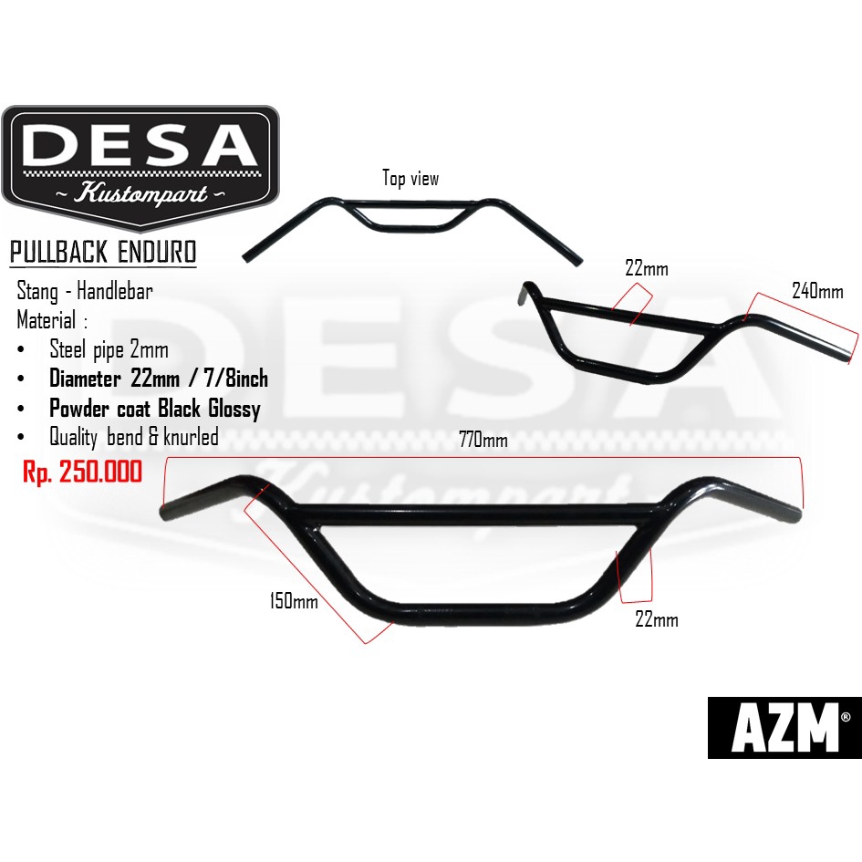 Custom Handlebar Royal Enfield Handlebar Benelli PEStang Pullback ...